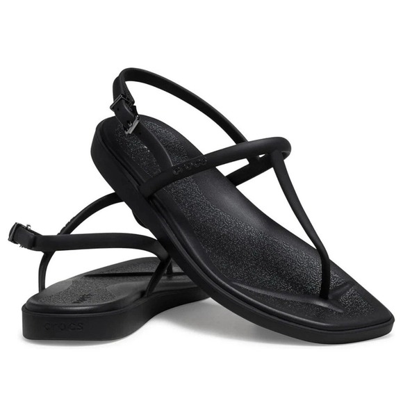 CROCS | Shoes | New Crocs Miami 2979300 Sandals 7 Black Square Toe ...